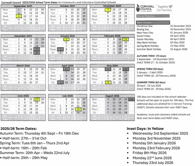 Term Dates - Halwin School